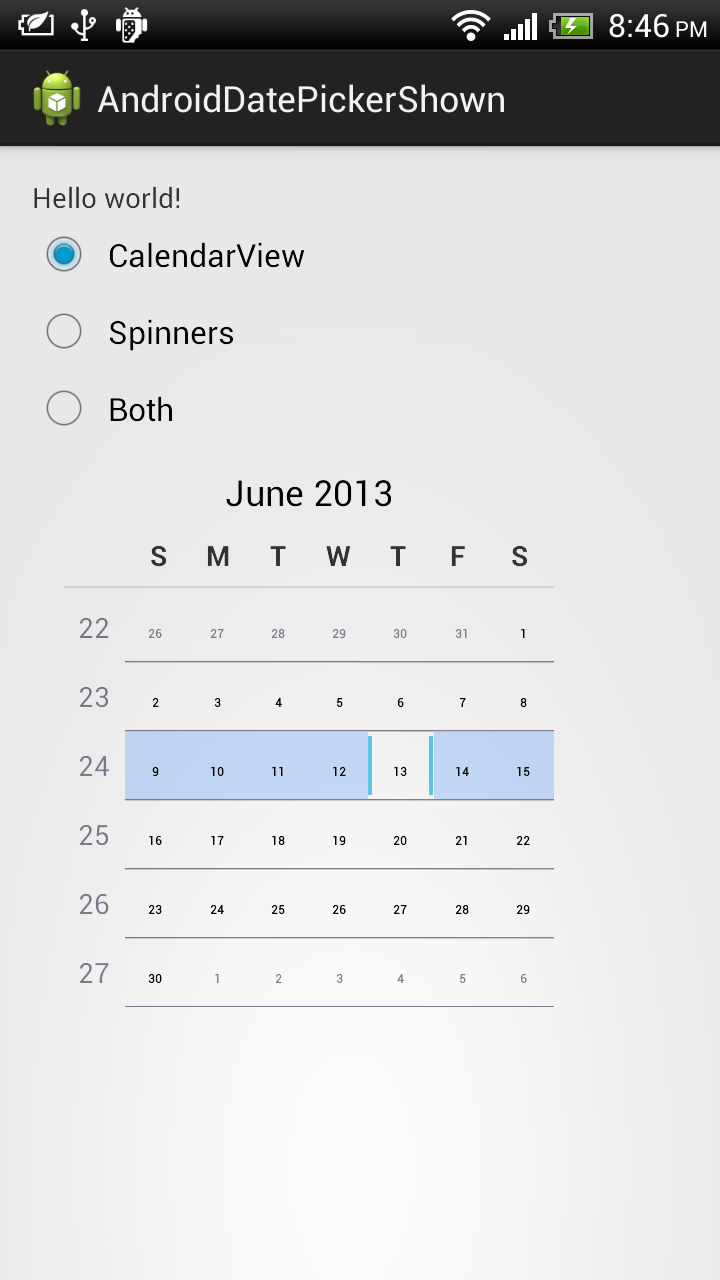 Android Er Options For Datepicker To Display Or Hide Calendar View And Spinners