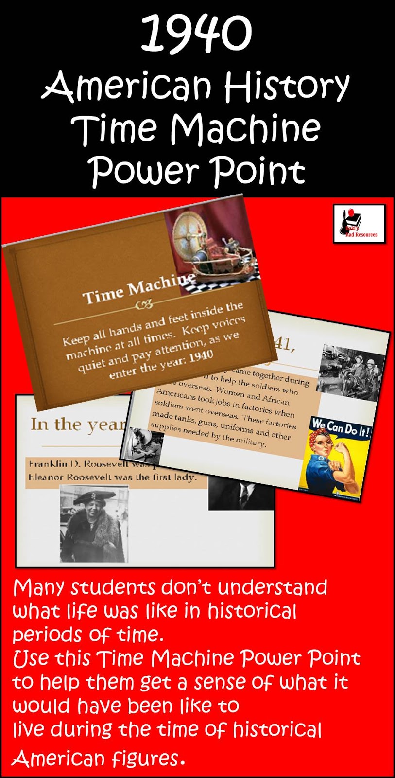 Free Time Machine Power Point for the Year 1940. - Classroom Freebies