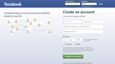 How to create an face book account