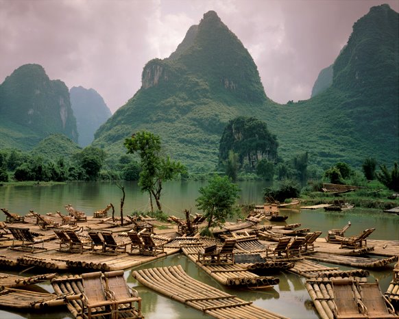 Bamboo Rafts Guilin Valley China ~ Entertainment-Enter