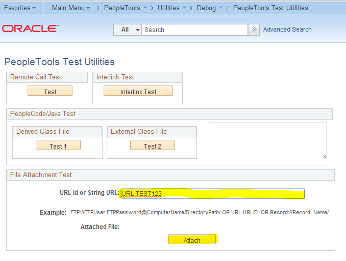 Testing the PeopleSoft File Attachment Framework