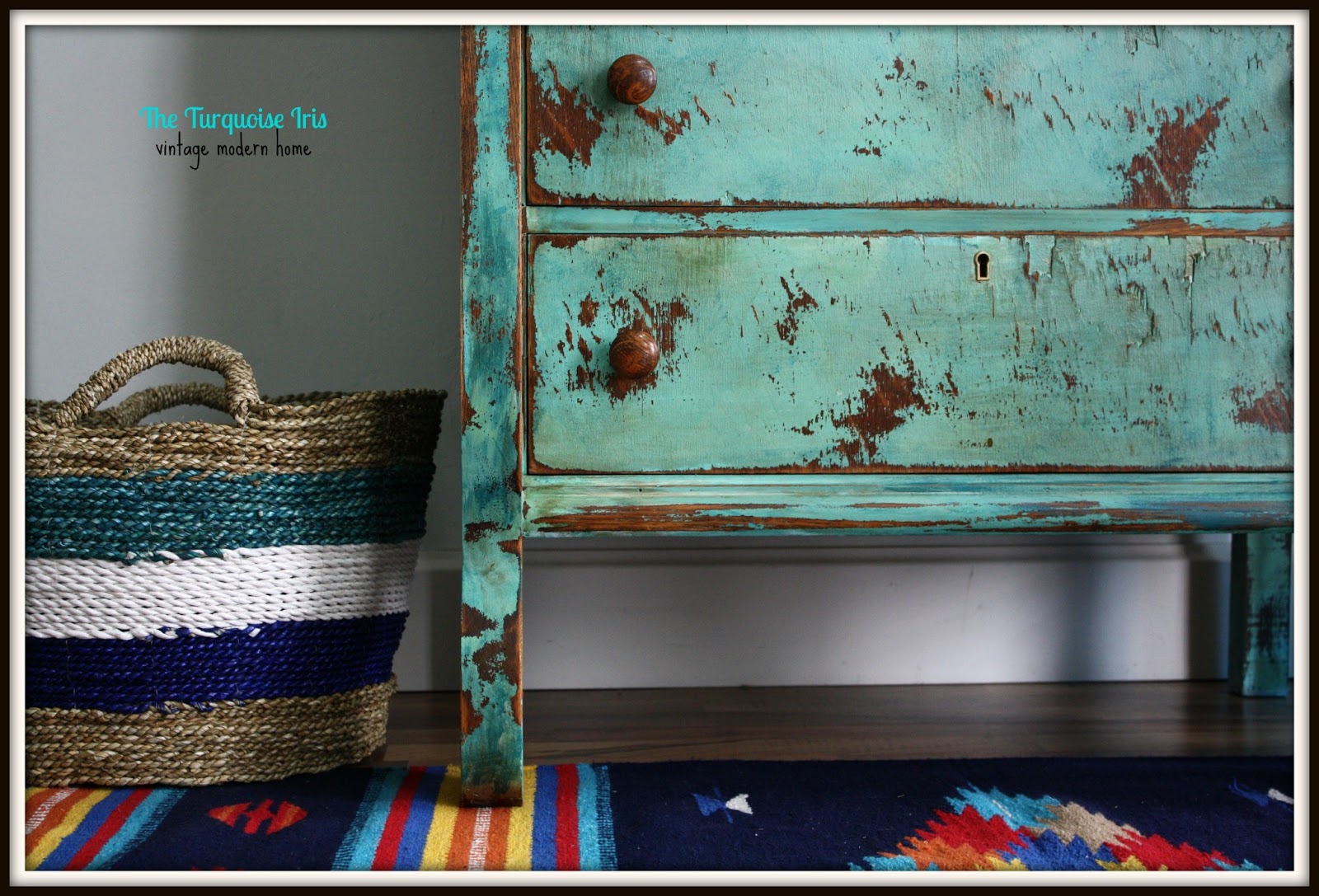 The Turquoise Iris ~ Furniture & Art: Turquoise Heavily Distressed ...