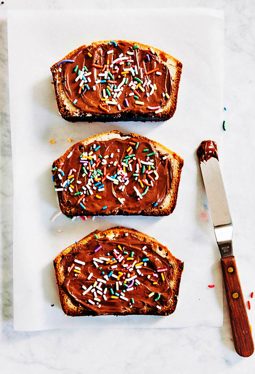 I love the idea of a cake toast with yummy things on top. It will be ...