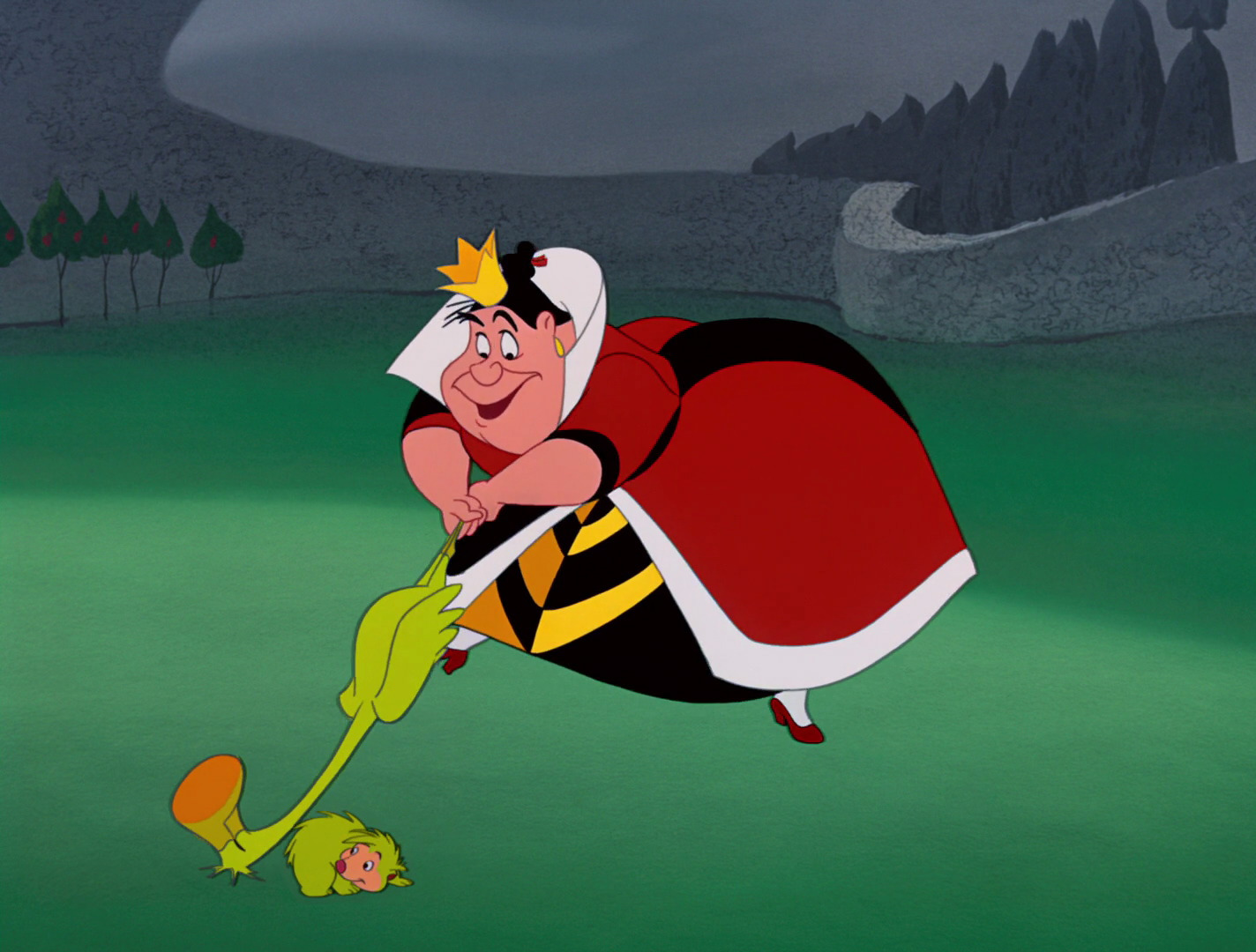 Vintage Disney Alice in Wonderland: Queen of Hearts Preparing to Strike ...