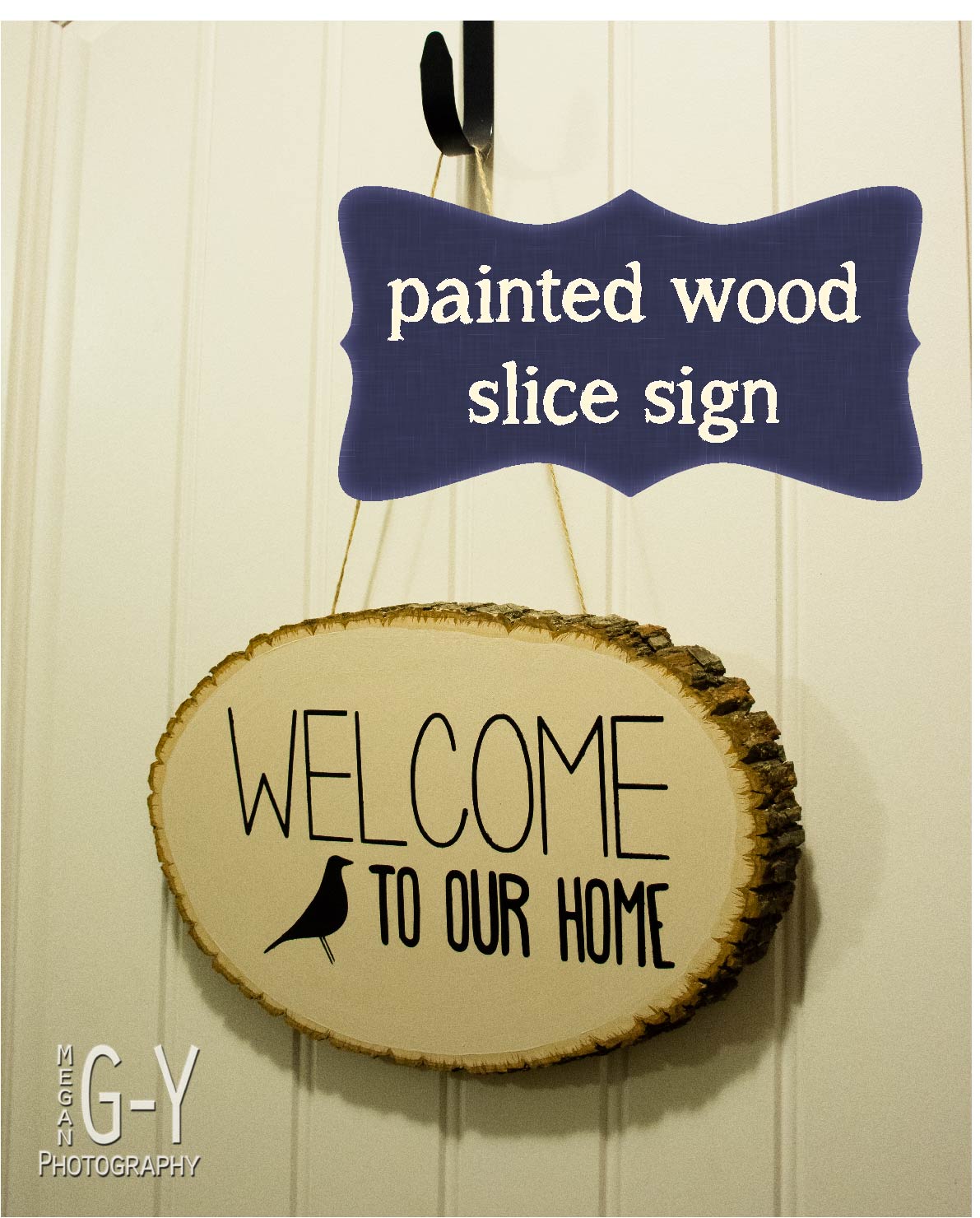 Right brain, left brain: Painted front door sign