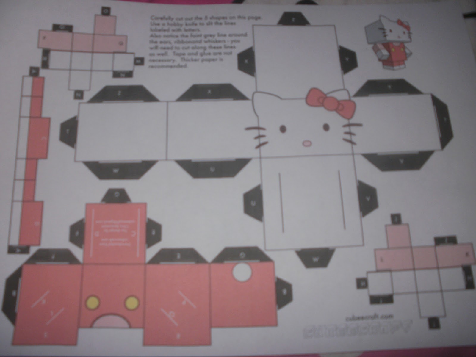 Life in a kawaii paradise: Hello kitty cube craft