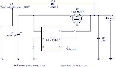 IC LTC4412 based automatic changeover circuit - Electronic Circuit ...