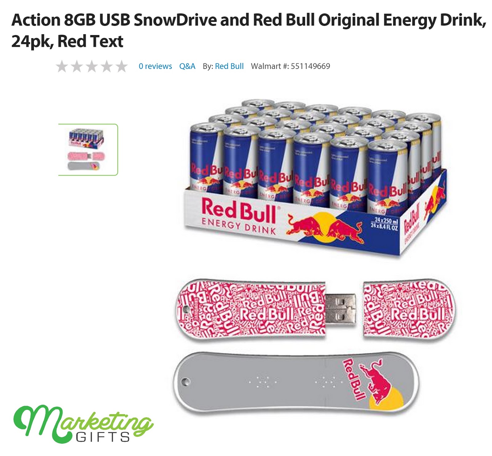 Marketing Gifts: Red Bull offering promotional USB flash drive