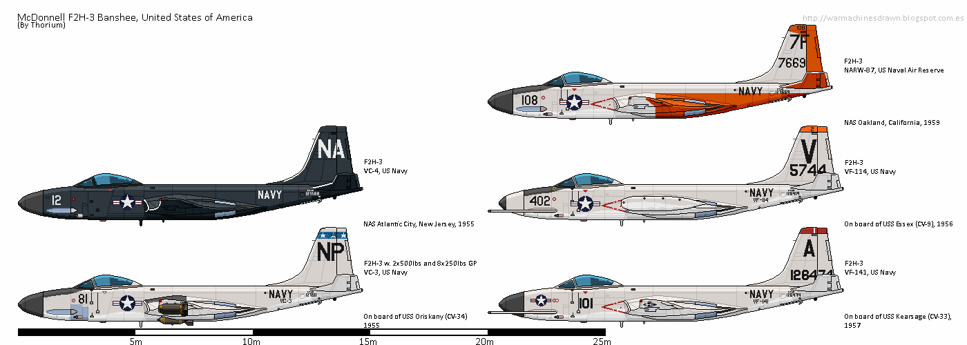 War Machines Drawn: McDonnell F2H-3 Banshee
