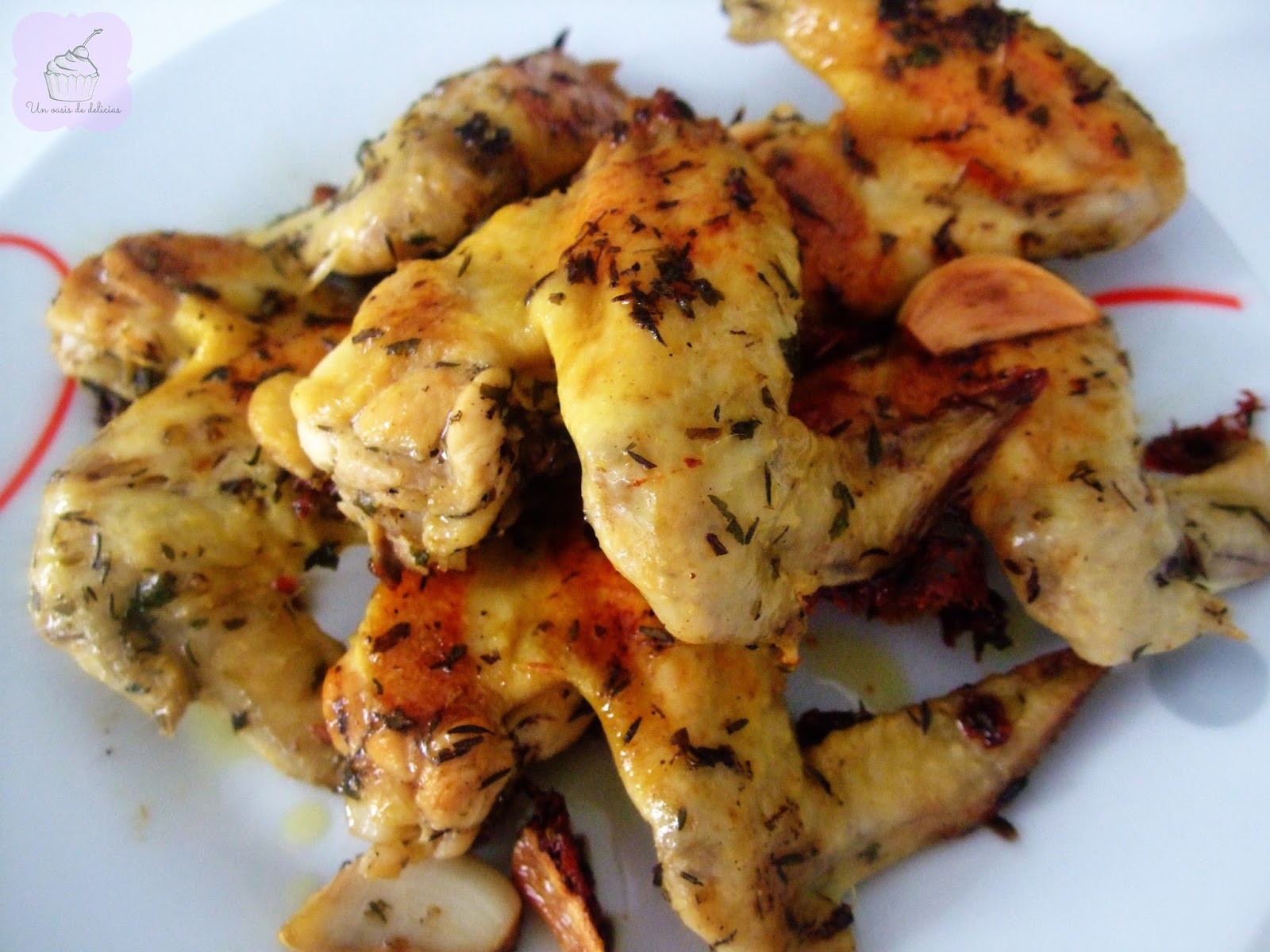 Un oasis de delicias: Ailes de poulet à l'ail et au vinaigre