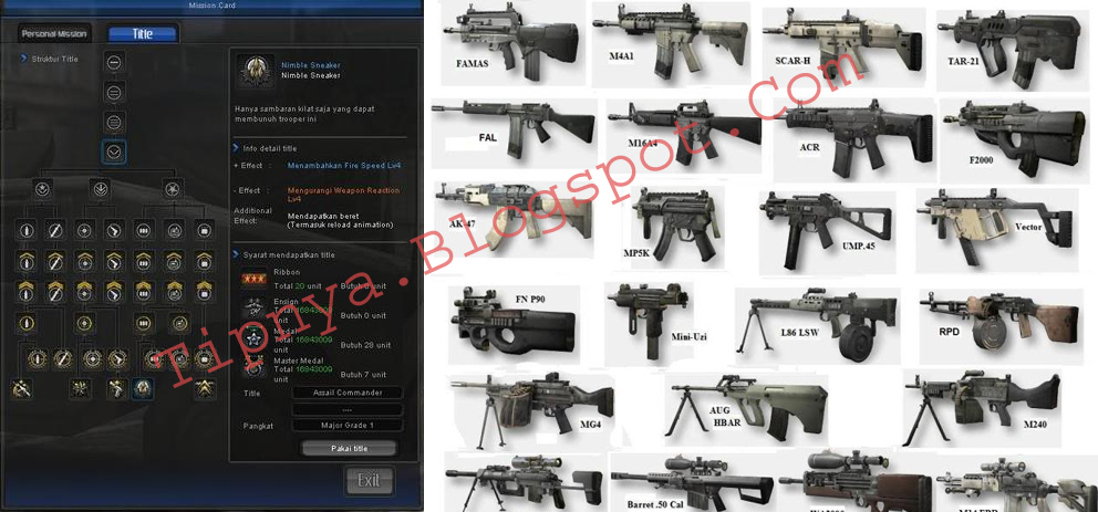 Info Sekilas Senjata, Memasang Title dan Susunan Title Point Blank ...