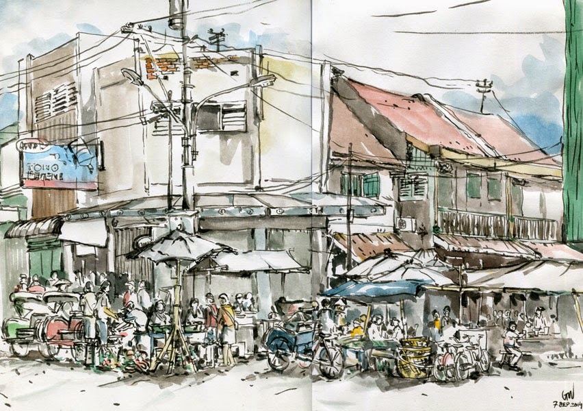 Urban Sketchers Indonesia: Pasar Gg. Baru Semarang