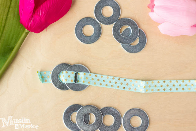 DIY Metal Washer Bracelet - Muslin and Merlot
