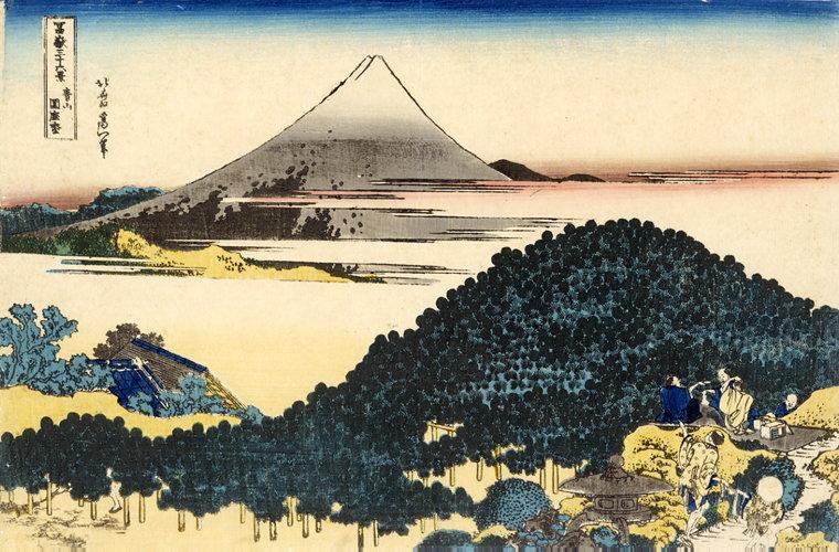 Ukiyo-e Gallery: Thirty Six Views of Fuji ; Fuji from the Tama River ...