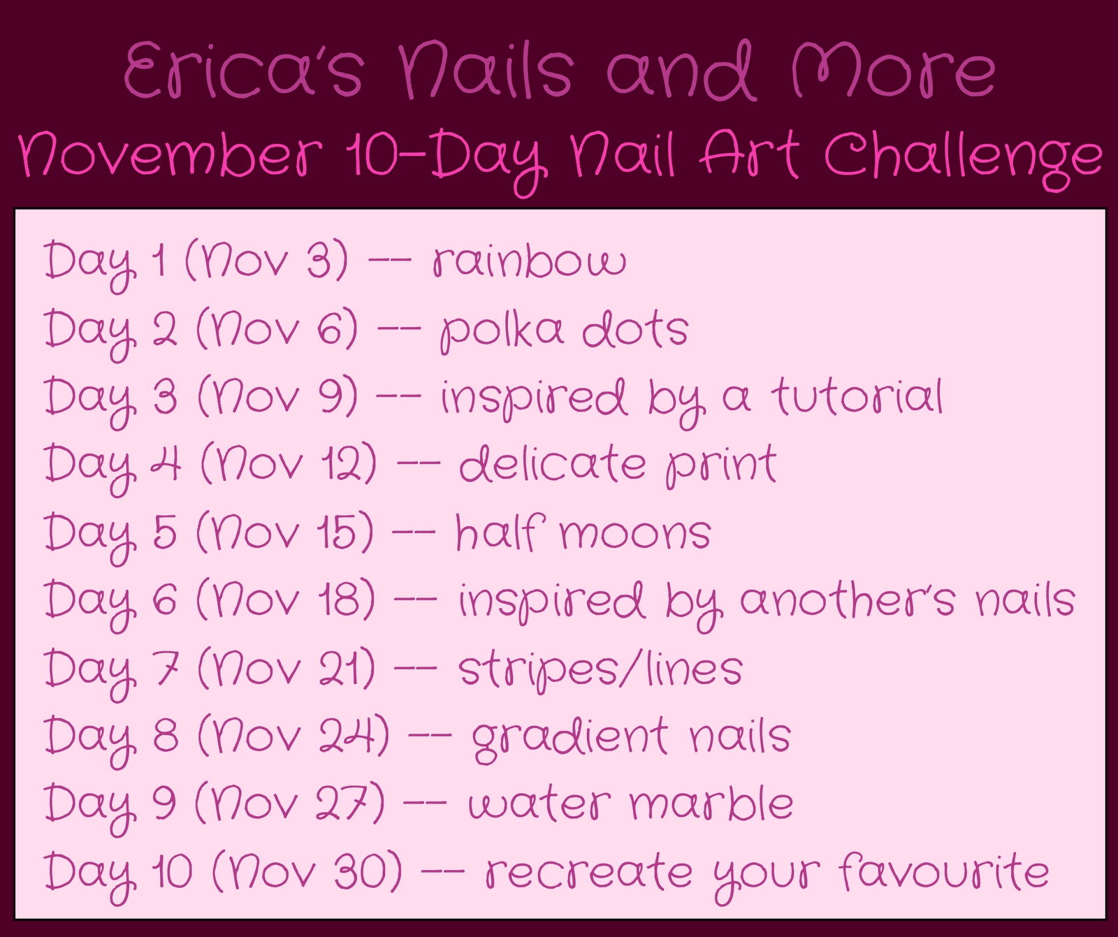 Erica's Nails and More: November Nail Art Challenge Day 6