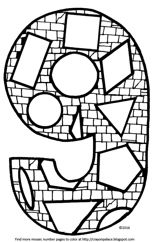 Crayon Palace: Mosaic Numbers: Nine
