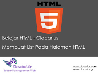 Membuat List Pada Halaman HTML - Clocarius