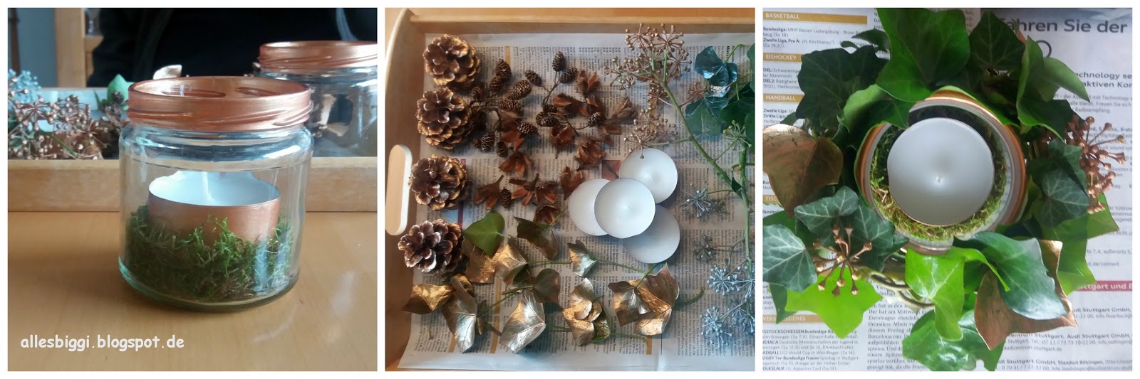 alles biggi!: Tutorial: Efeukranz und Upcycling-Windlicht