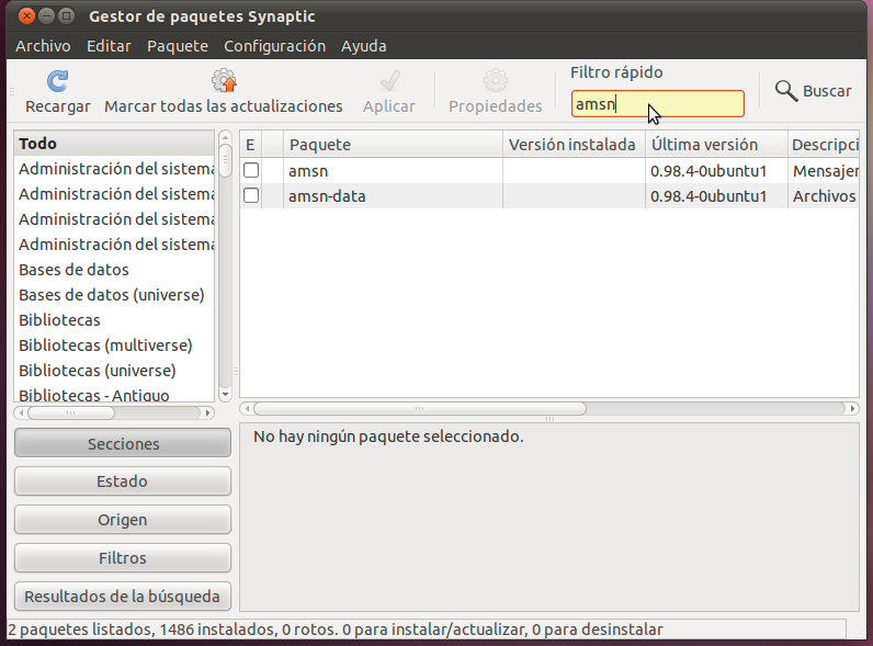 Computación para Todos: Instalando AMSN en Ubuntu : SYNAPTIC y GKSU