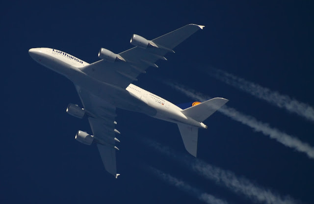 Airbus A380 Lufthansa View From Below and Flight Print - Aeroplane ...