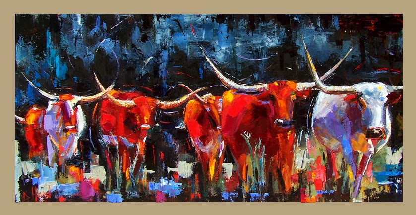 Western Art International: "Fall Storm" Original Longhorn Painting ...