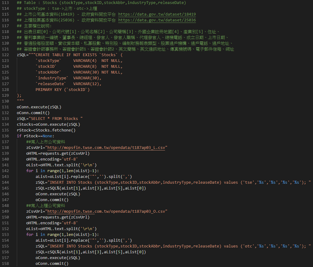 bod-idv-tw小書製作: 從政府資料開放平台(open data)，取得上市上櫃公司基本資料(CSV)，使用Python將資料寫入SQLite3資料庫