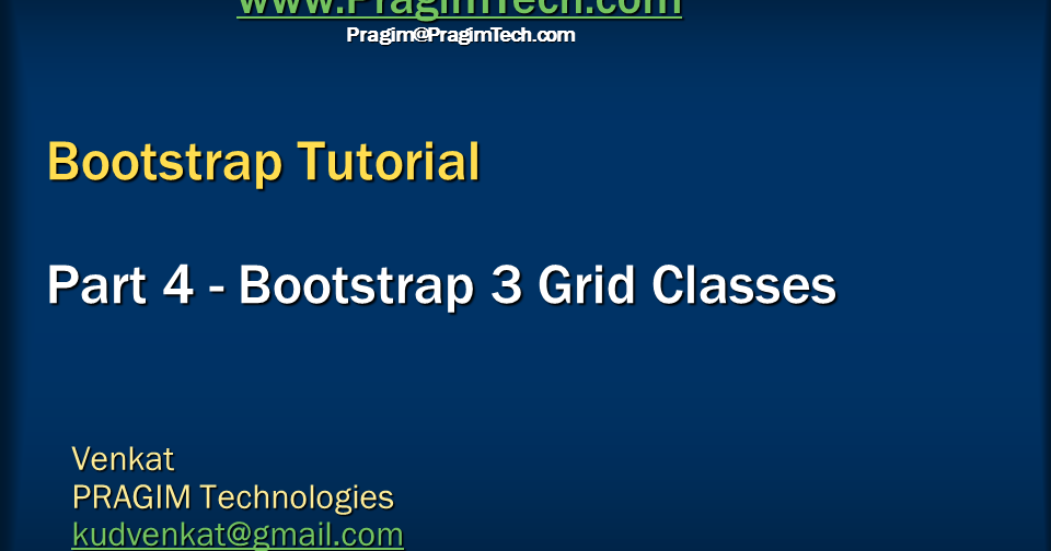 Sql server, .net and c# video tutorial: Bootstrap 3 grid classes