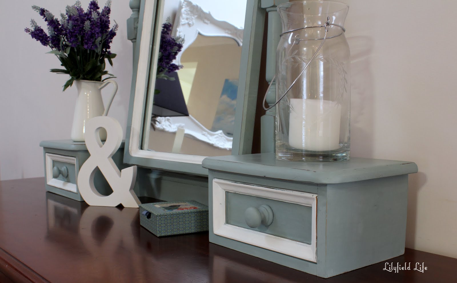Lilyfield Life: Duck Egg Blue Dressing Table Vanity Mirror Set