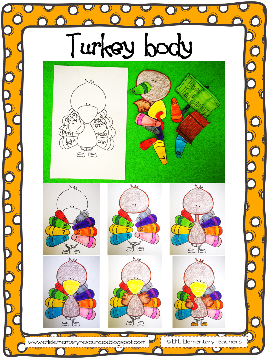 EFL Elementary Teachers: Thanksgiving Activities for Elementary English ...