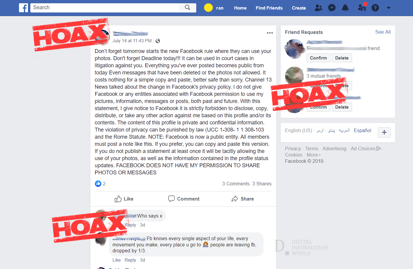 Facebook hoax again making rounds – insist users to share bogus message