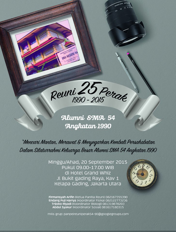Pamflet reuni SMAN 54 angkatan 90 ~ Alumni SMAN 54 Jakarta