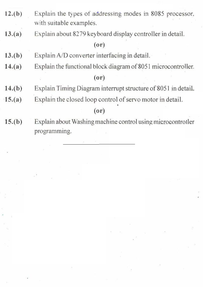 EE2354 Microprocessors and Microcontrollers Nov Dec 2014 Question Paper ...