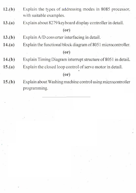 EE2354 Microprocessors and Microcontrollers Nov Dec 2014 Question Paper ...