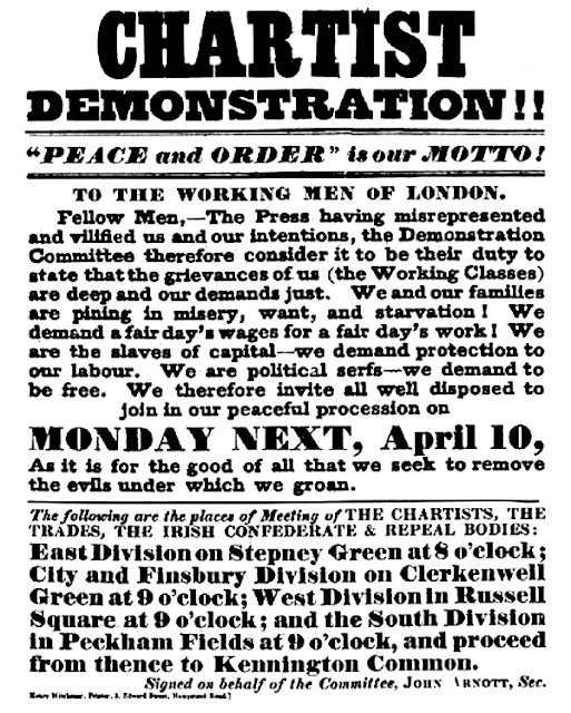 William Cuffay: 1778 - 1870: Kennington Common - 10 April 1848