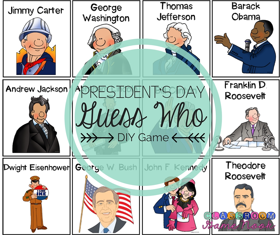 The Classroom Game Nook: President's Day Guess Who {FREE TEMPLATE}