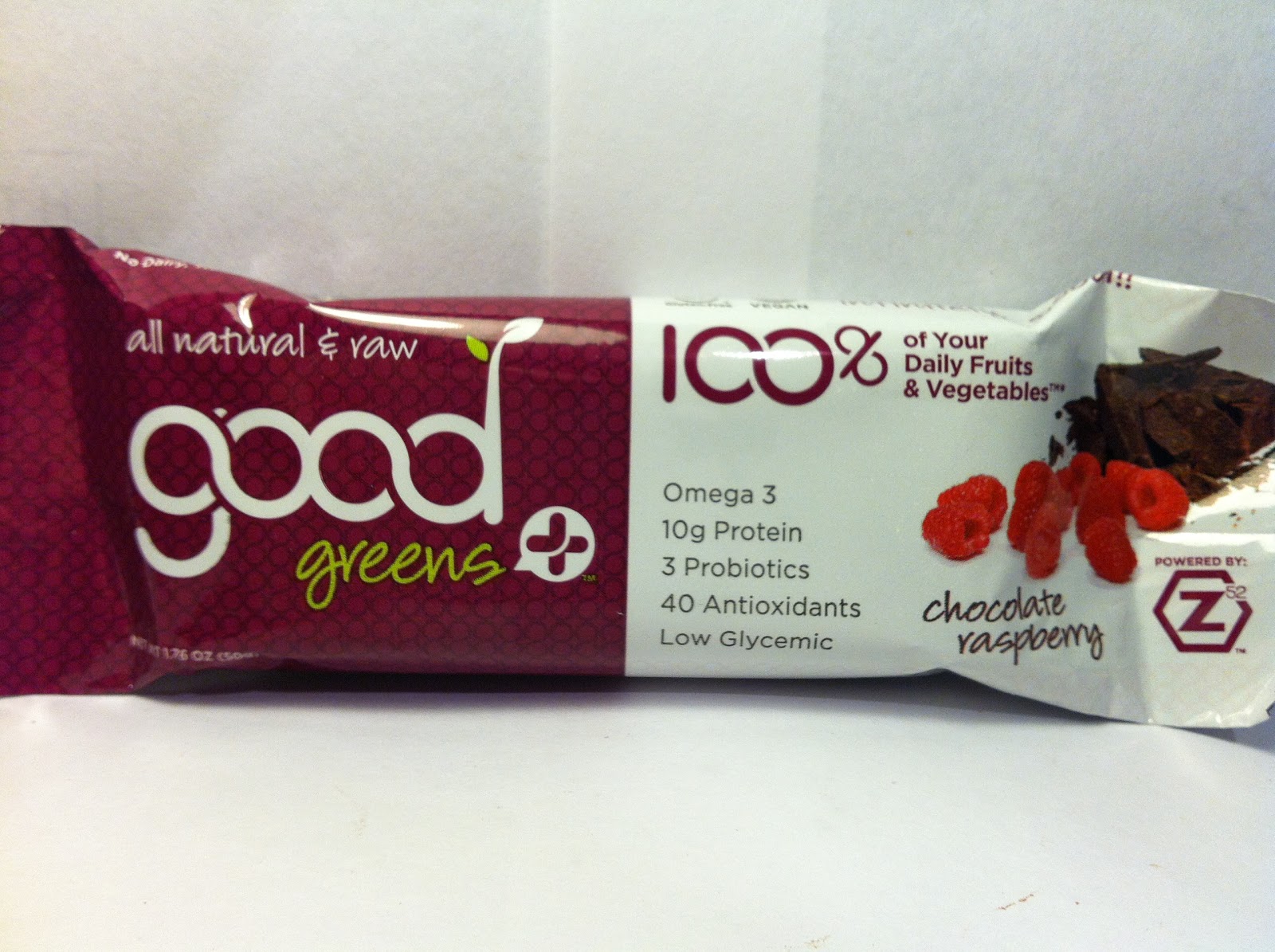 Crazy Food Dude: Review: Good Greens Plus Chocolate Raspberry Bar