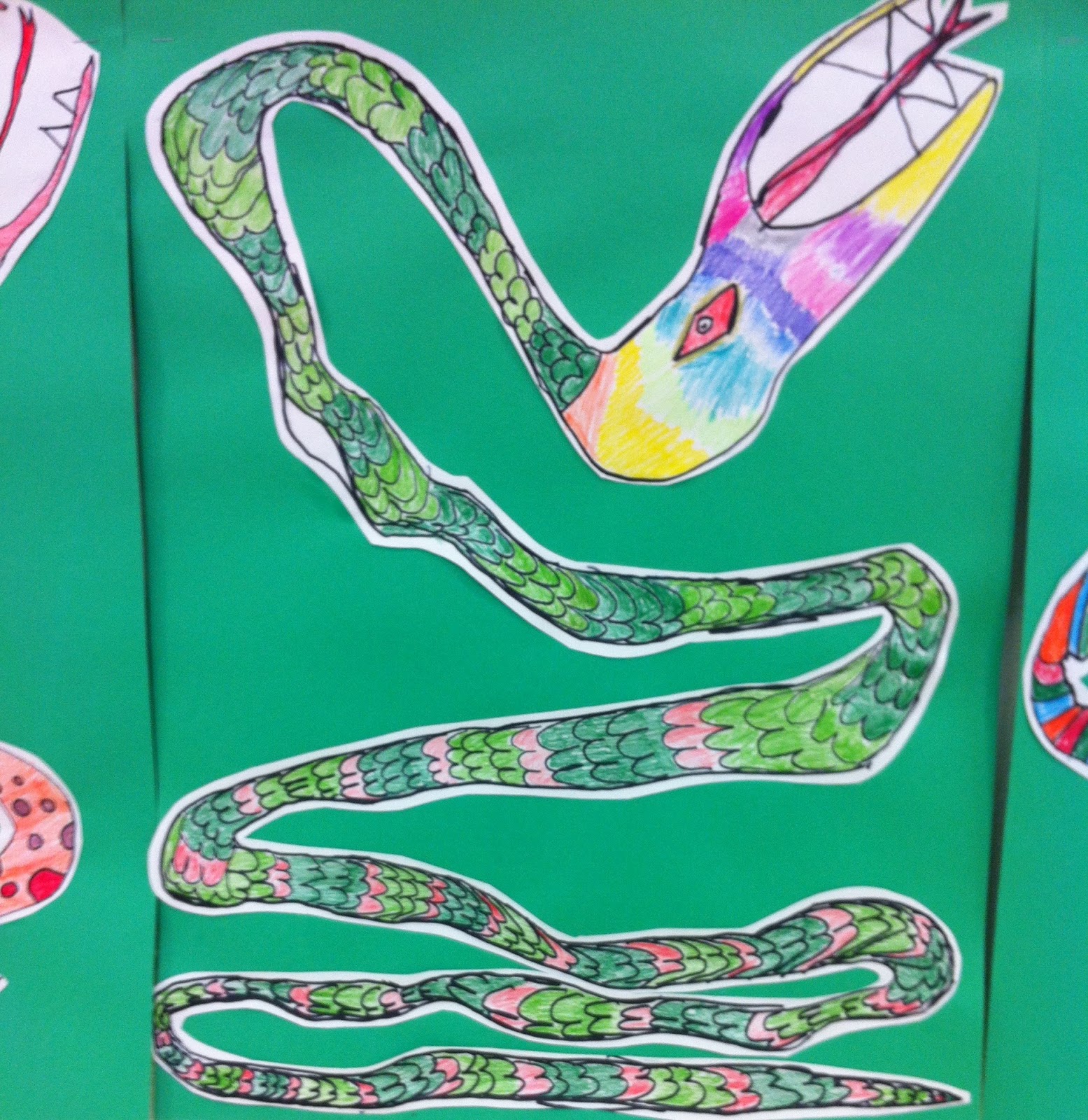 Apex Elementary Art: slithery snakes by second grade