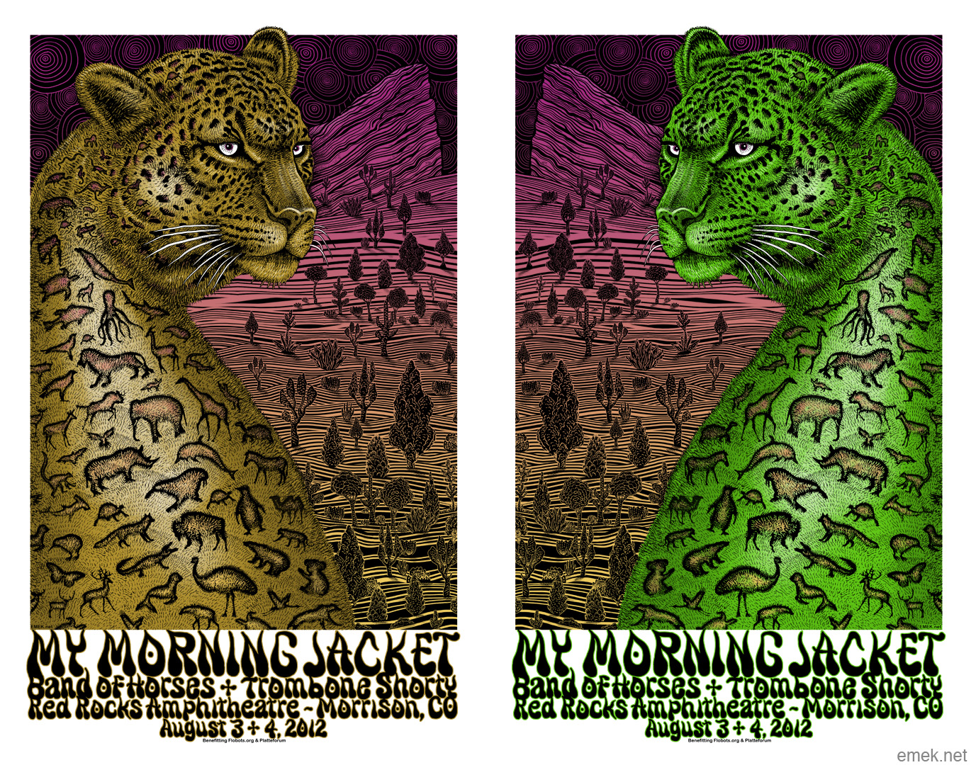 INSIDE THE ROCK POSTER FRAME BLOG: Emek My Morning Jacket Red Rocks ...