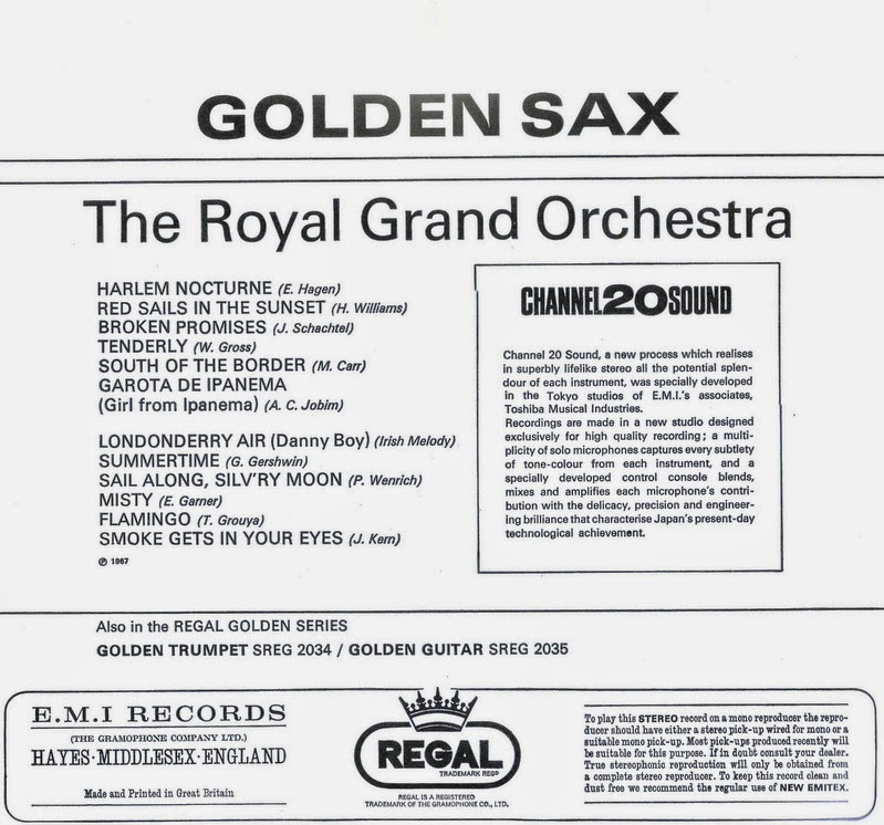 ENTRE MUSICA: THE ROYAL GRAND ORCHESTRA - Golden Sax (1967)
