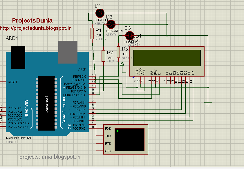 Controlling LEDs With PC Using Arduino | PROJECTSDUNIA