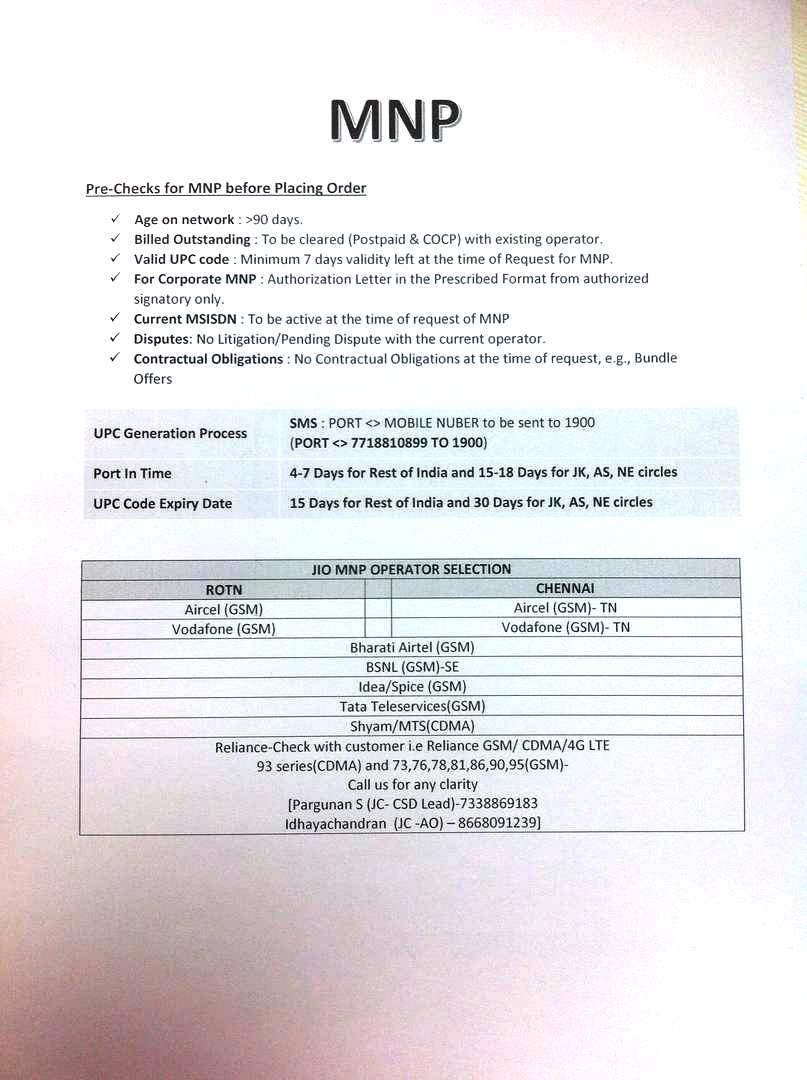 Anand&Co Jio Distributor Chidambaram: MNP SCHEME