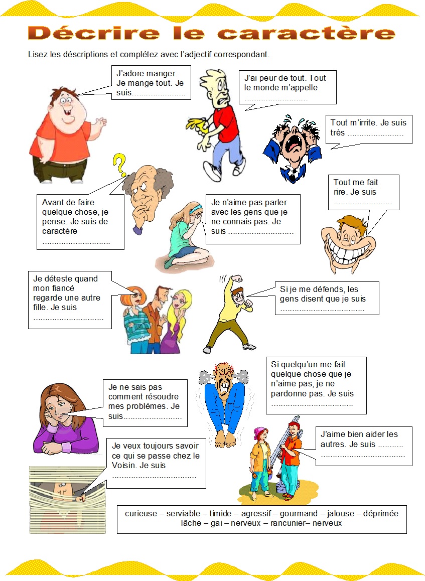 Blog de français: La description physique et le caractère Blog de français: La description physique et le caractère