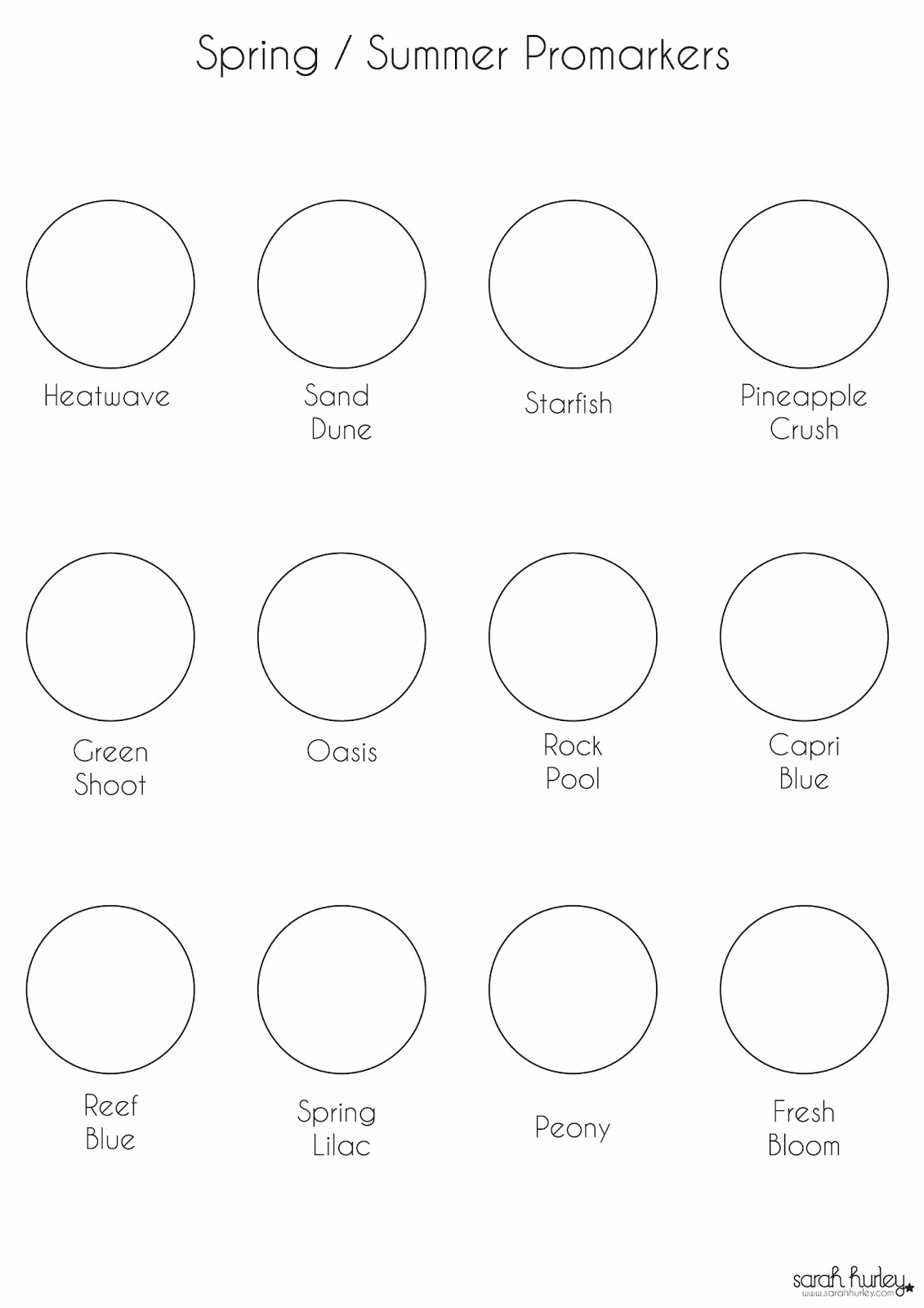 Sarah Hurley Blog: Spring / Summer 2013 Promarker Colour Chart *UPDATED*