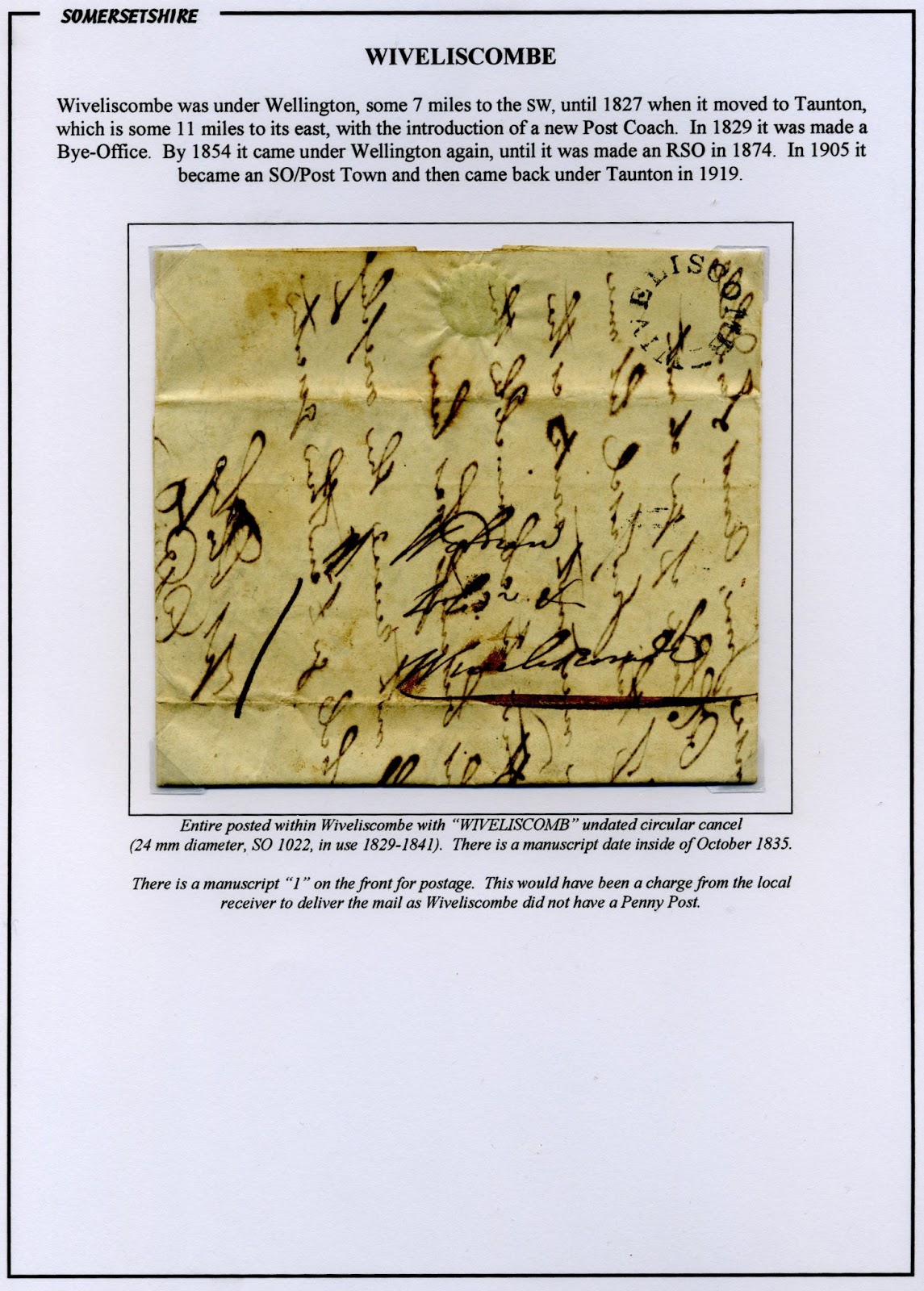 Somerset (& Bristol) Postal History: Wiveliscombe - part 2