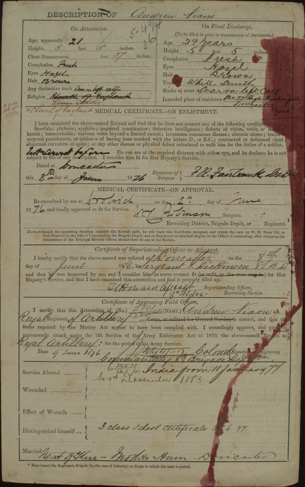 Army Forms & Attestations: Army Form WO.39 - Attestation