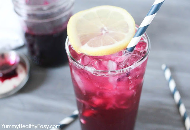 Homemade Blueberry Soda - Yummy Healthy Easy