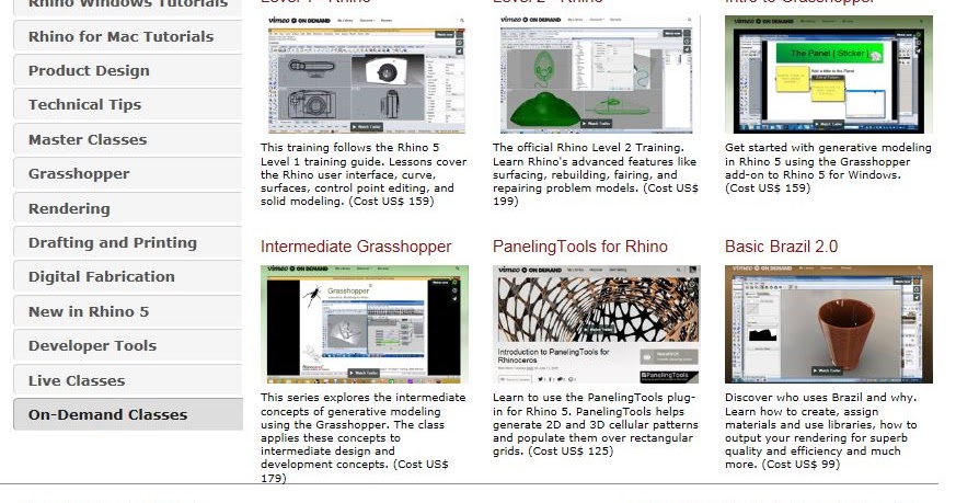 Rhino 新聞部落格: Rhino以及Grasshopper隨選即播課程