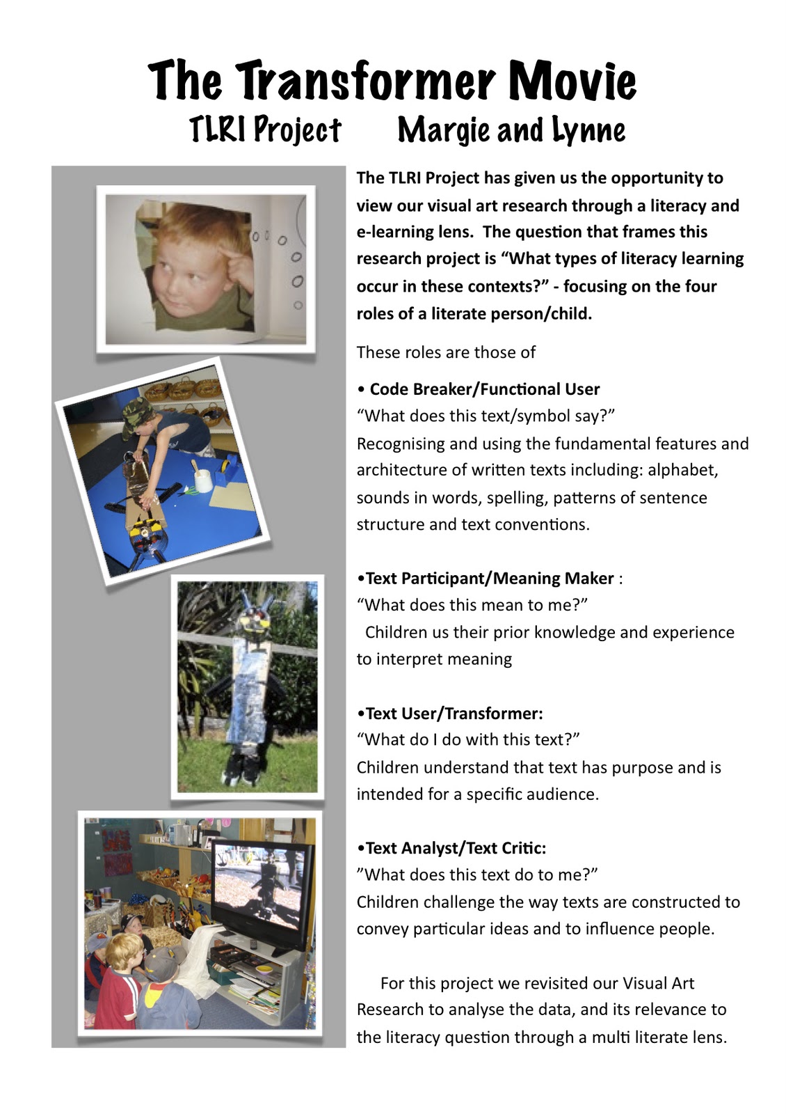 Nayland Kindergarten Literacy in an E-Learning Context: The movie lens