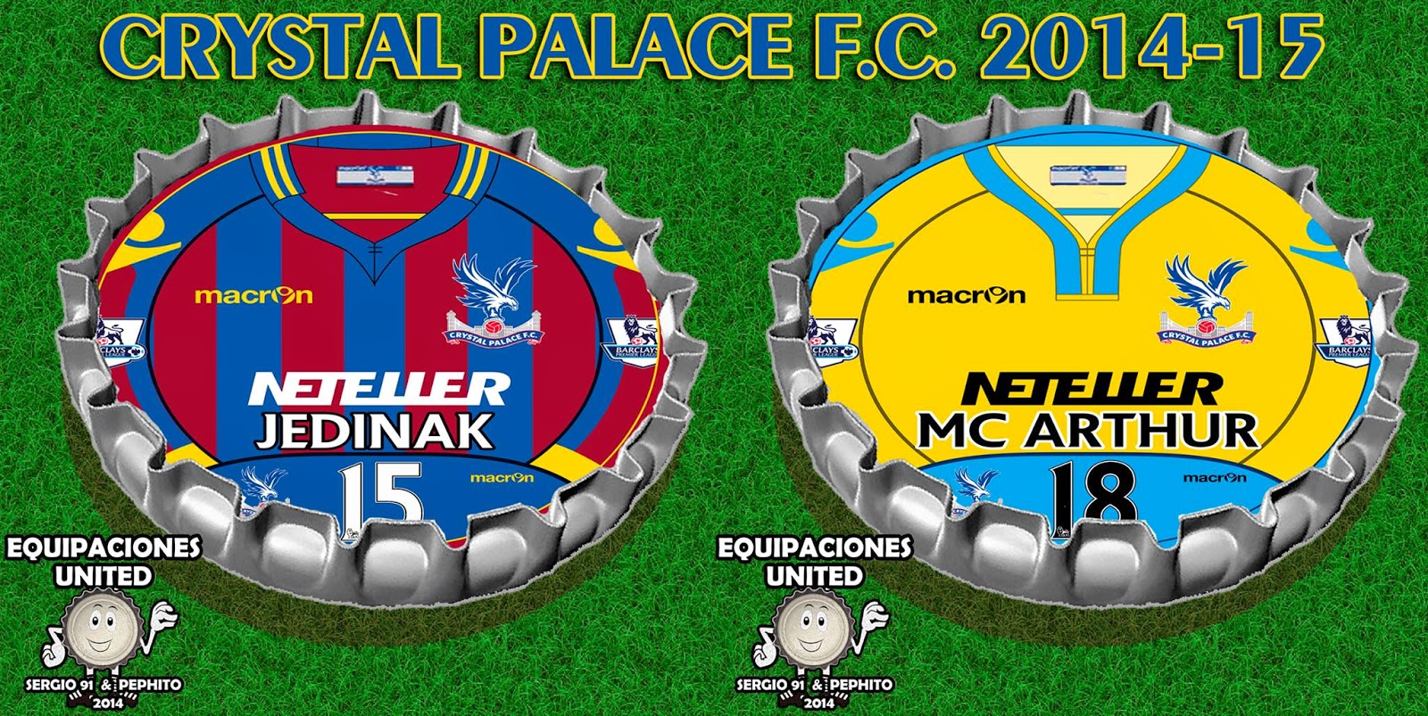 EQUIPACIONES FÚTBOL CHAPA Y ESCUDINHOS FUTEBOL BOTÃO: CRYSTAL PALACE F.C