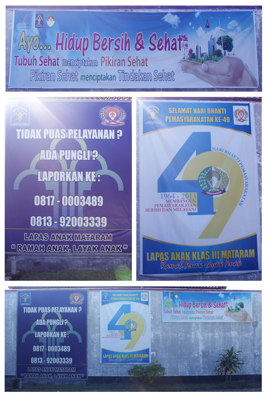 Banner dan spanduk Anti Pungli,Gerakan Hidup Bersih dan Sehat, serta ...